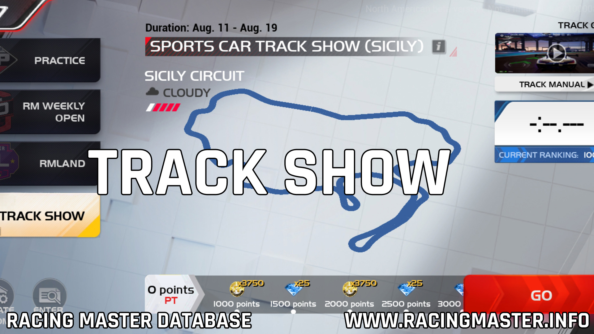 Racing Master Track Show - Racing Master Database